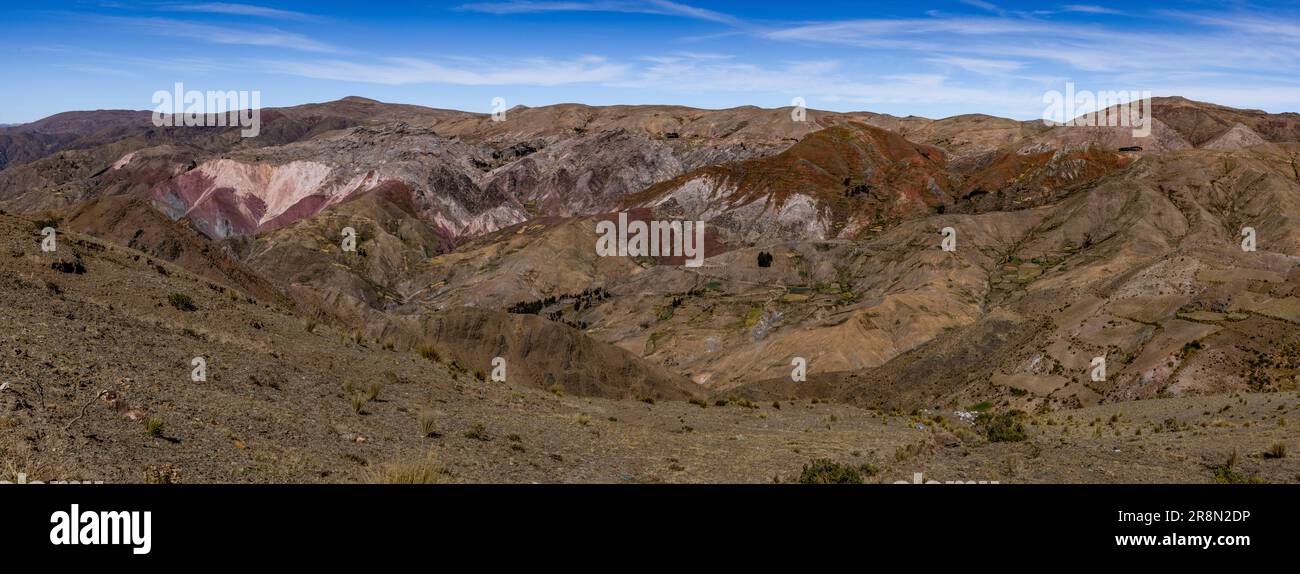 Colorful mountain landscape in the remote Bolivian Andes between ...