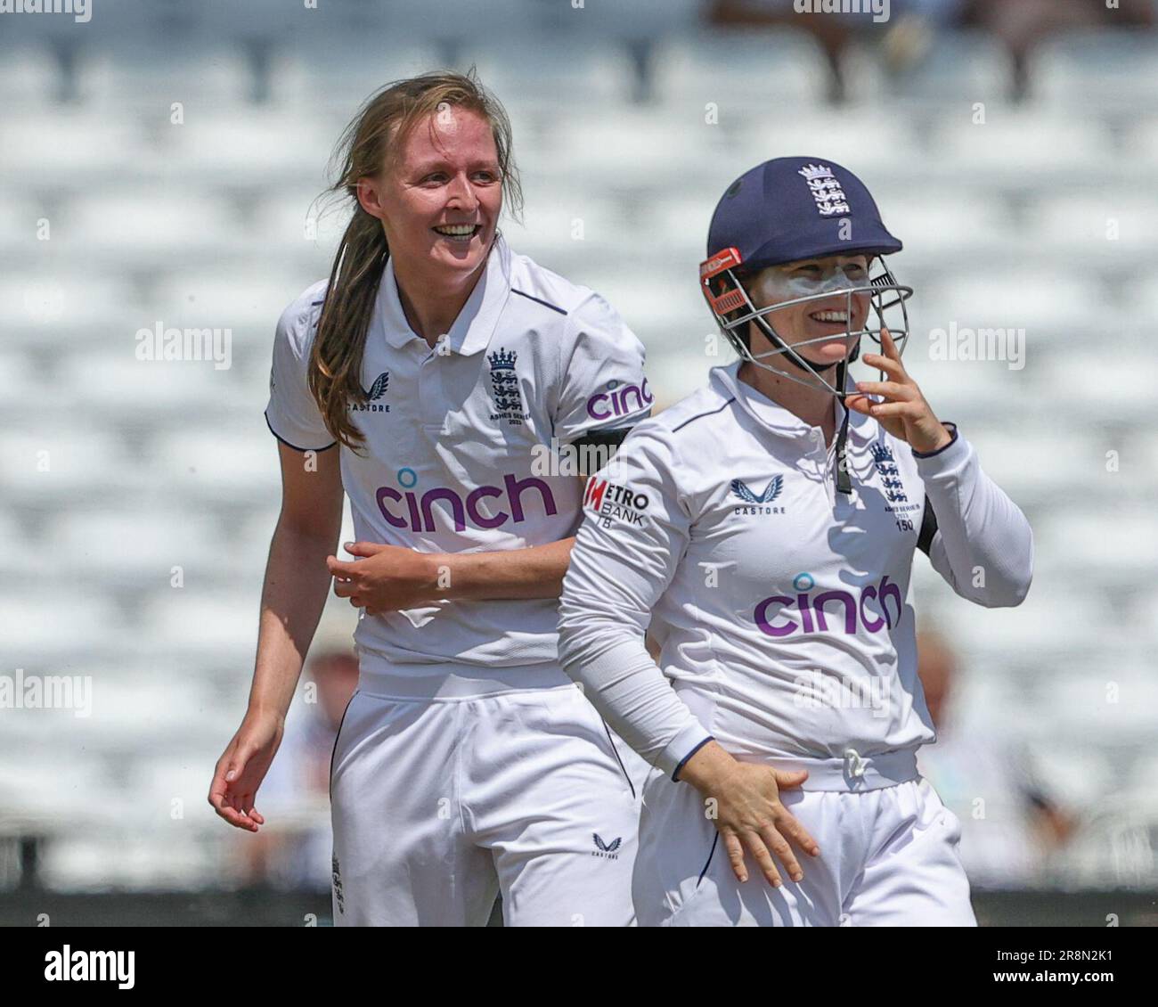 Nottingham, UK. 22nd June, 2023. Lauren Filer of England celebrates her ...