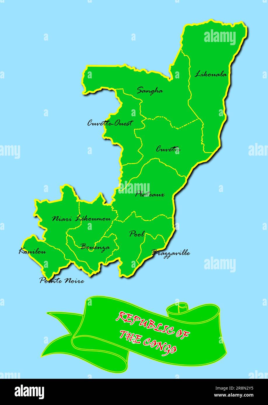Republic of congo outline map hi-res stock photography and images - Alamy