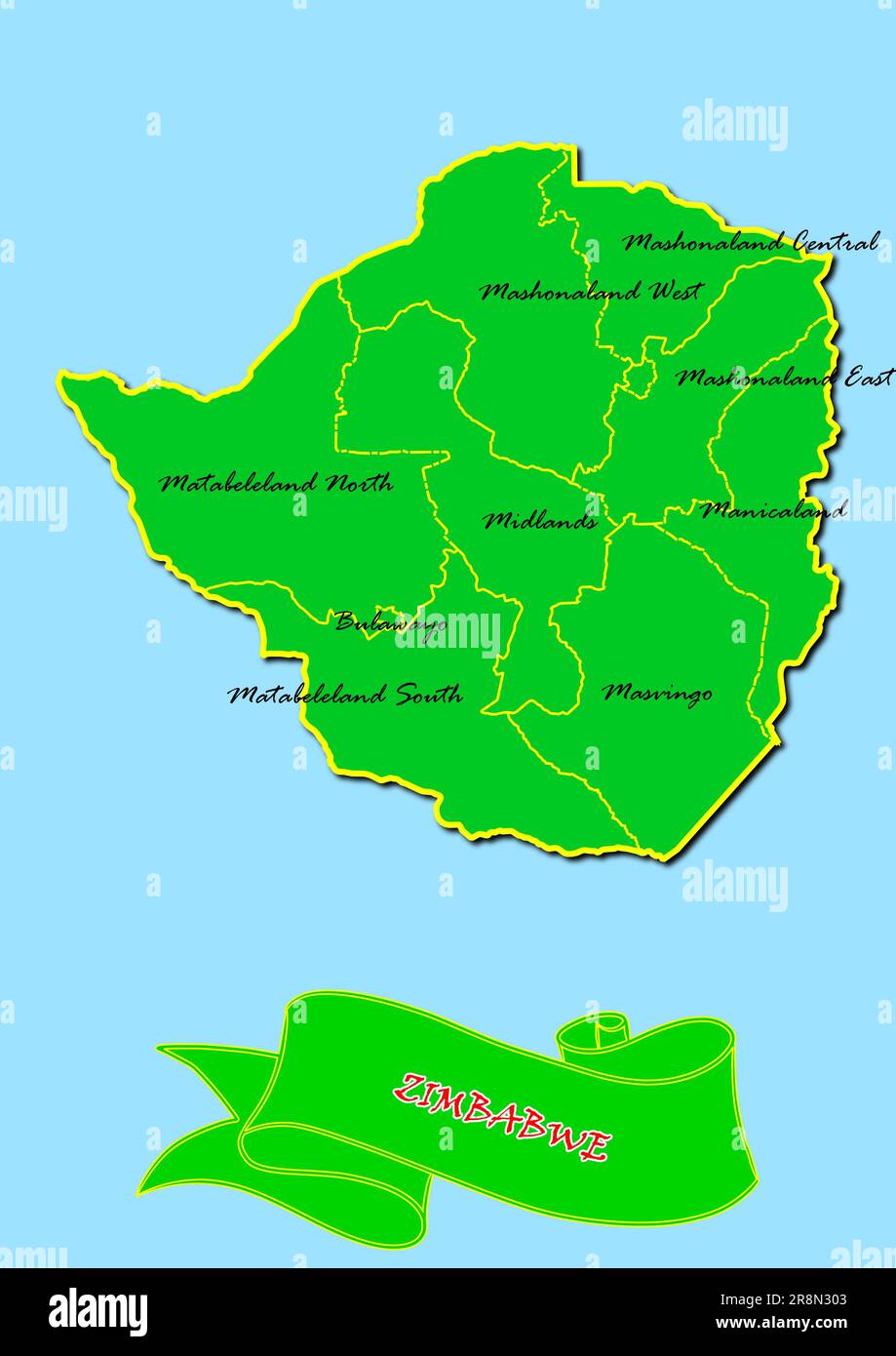 Map of zimbabwe hi-res stock photography and images - Alamy