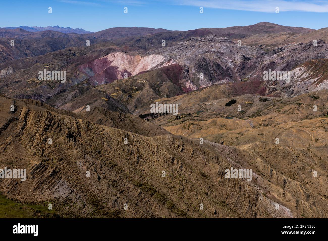 Colorful mountain landscape in the remote Bolivian Andes between ...