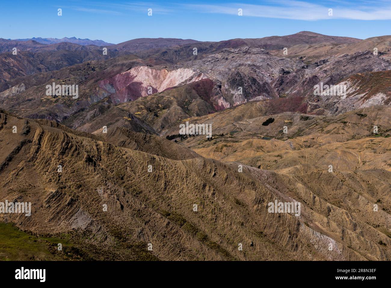 Colorful mountain landscape in the remote Bolivian Andes between ...