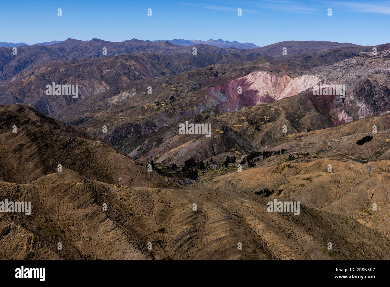Colorful mountain landscape in the remote Bolivian Andes between ...