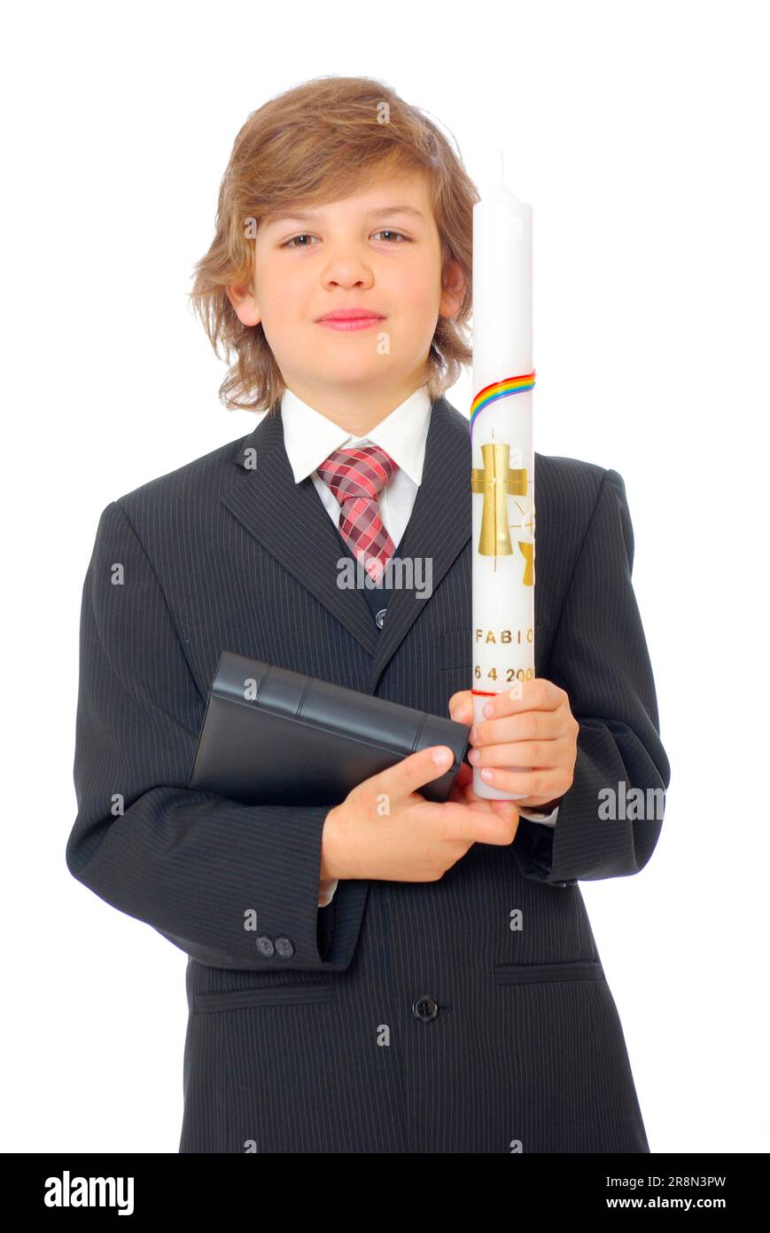 Boy, Holy Communion, hymn book, Bible Stock Photo - Alamy