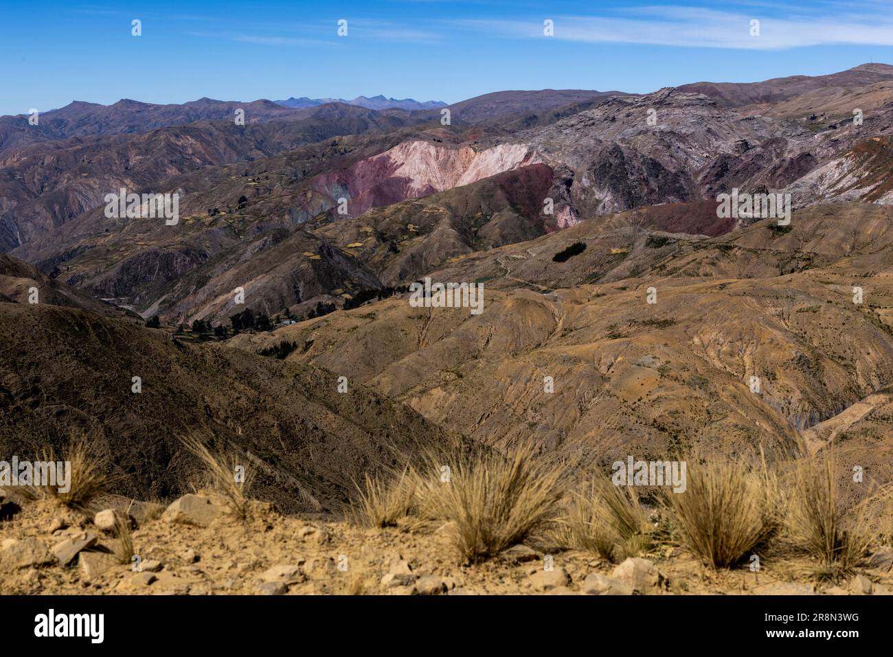 Colorful mountain landscape in the remote Bolivian Andes between ...