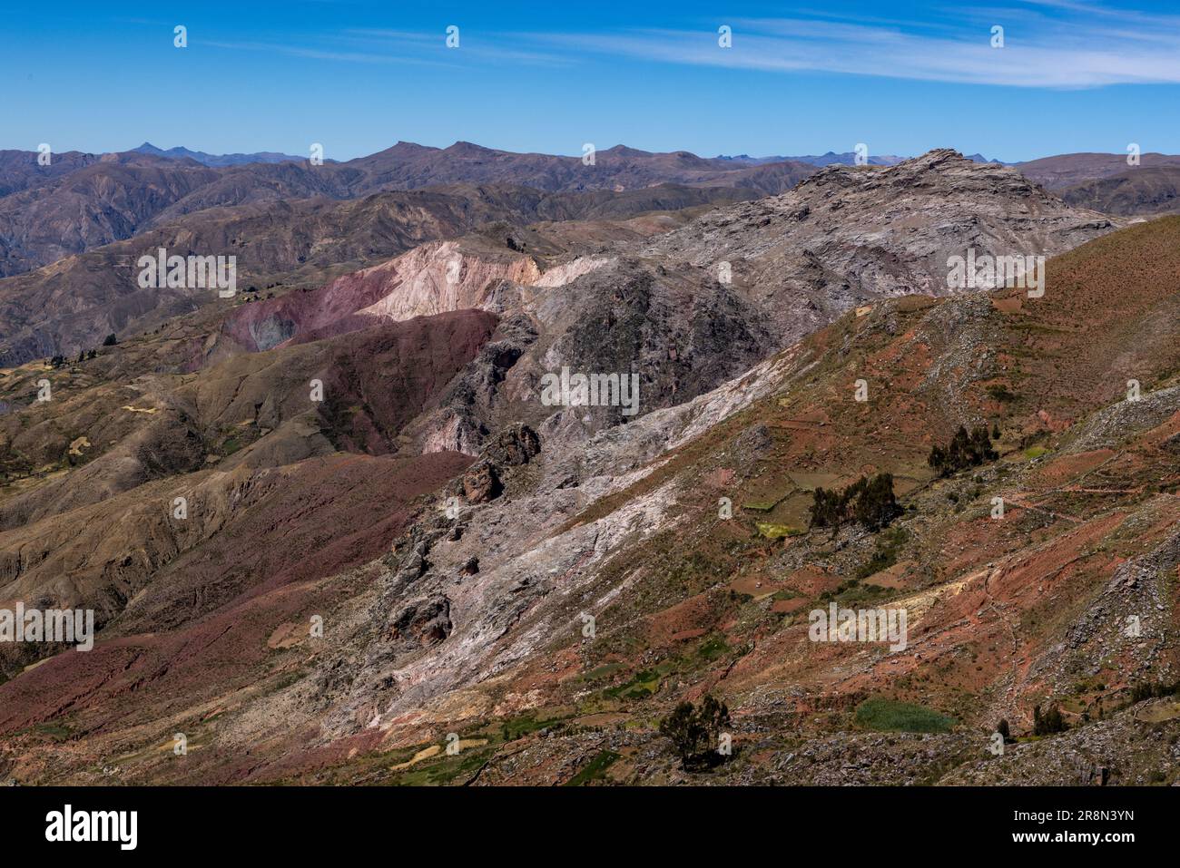 Colorful mountain landscape in the remote Bolivian Andes between ...