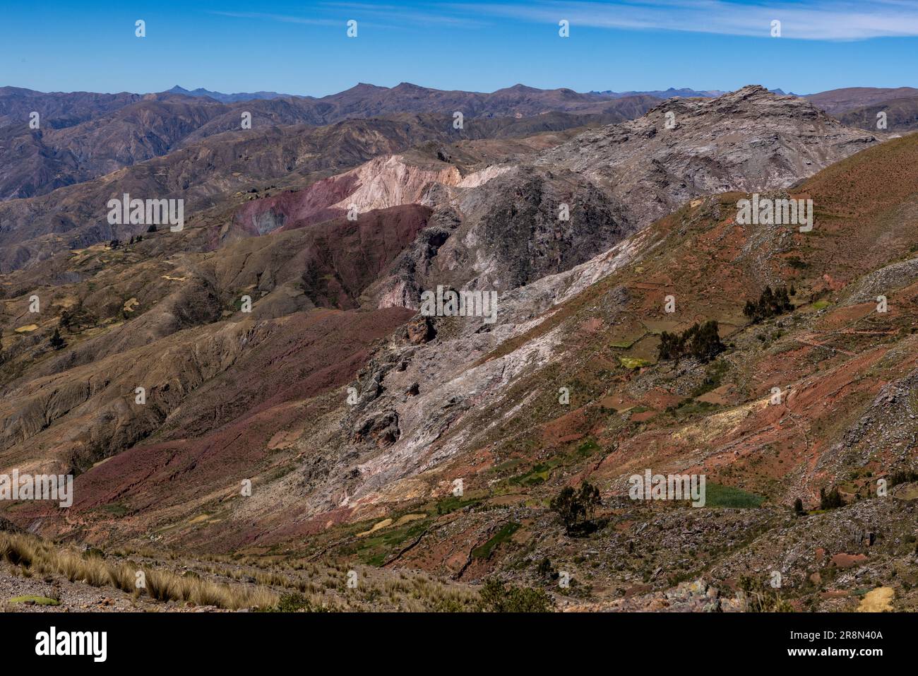 Colorful mountain landscape in the remote Bolivian Andes between ...