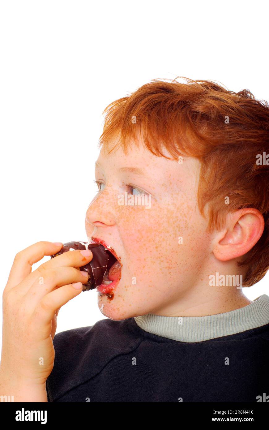 Boy with negro kiss, nibbling, carrot head, carrot heads, sweet tooth ...