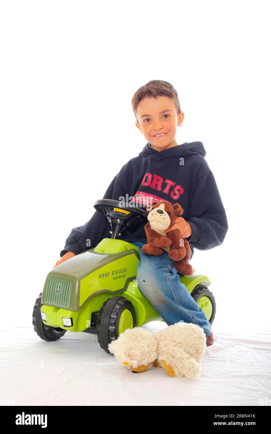 Boy on toy tractor, tractor, toy, toy, exemptible, exempter, soft toy ...