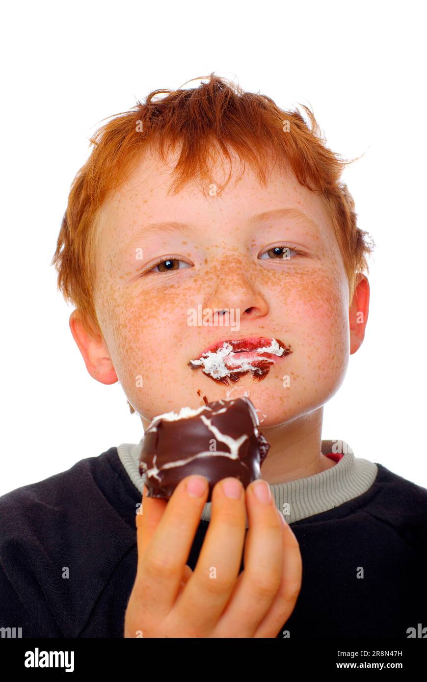 Boy with negro kiss, nibbling, carrot head, carrot heads, sweet tooth ...