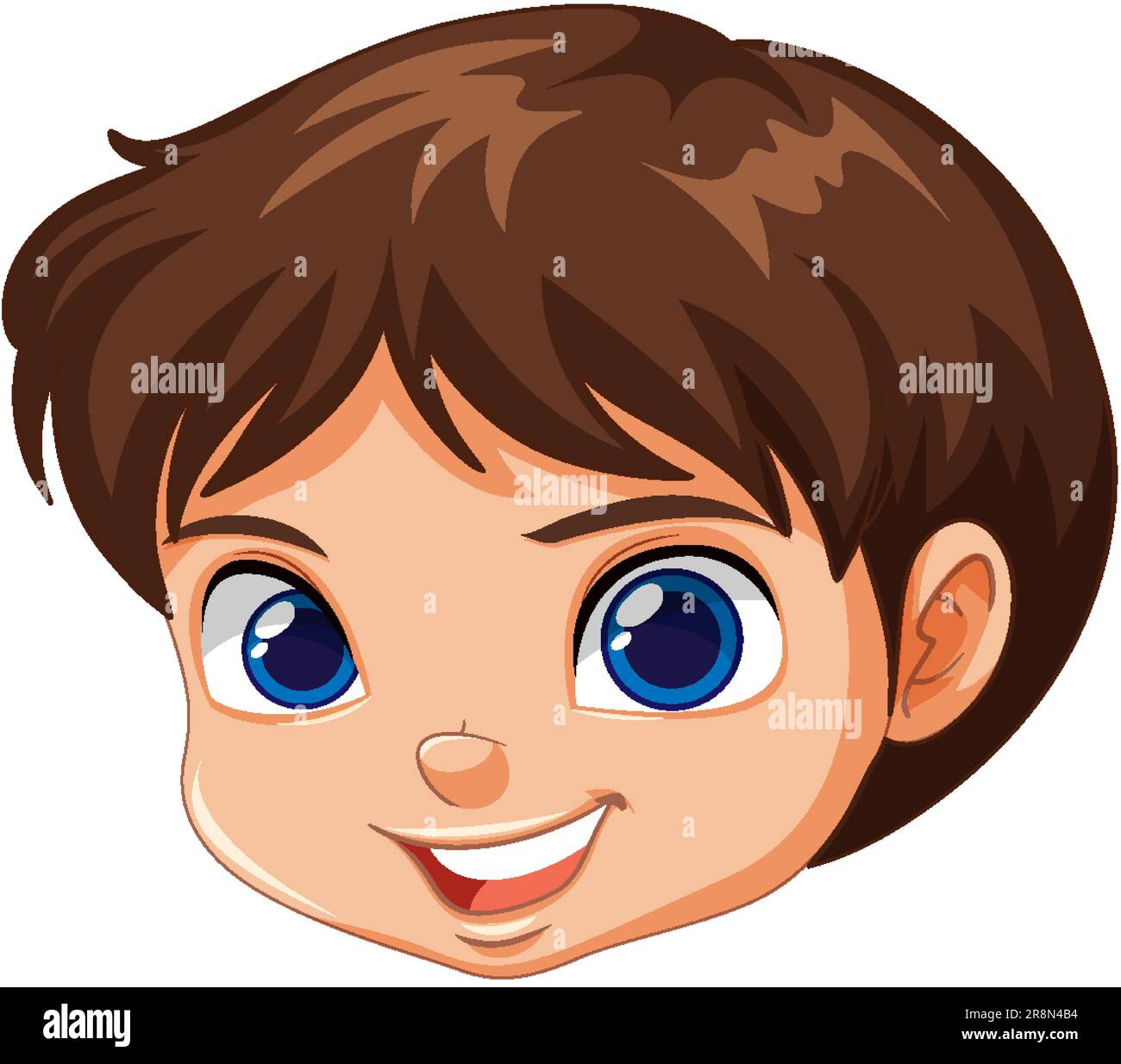 Cute boy face smiling illustration Stock Vector Image & Art - Alamy