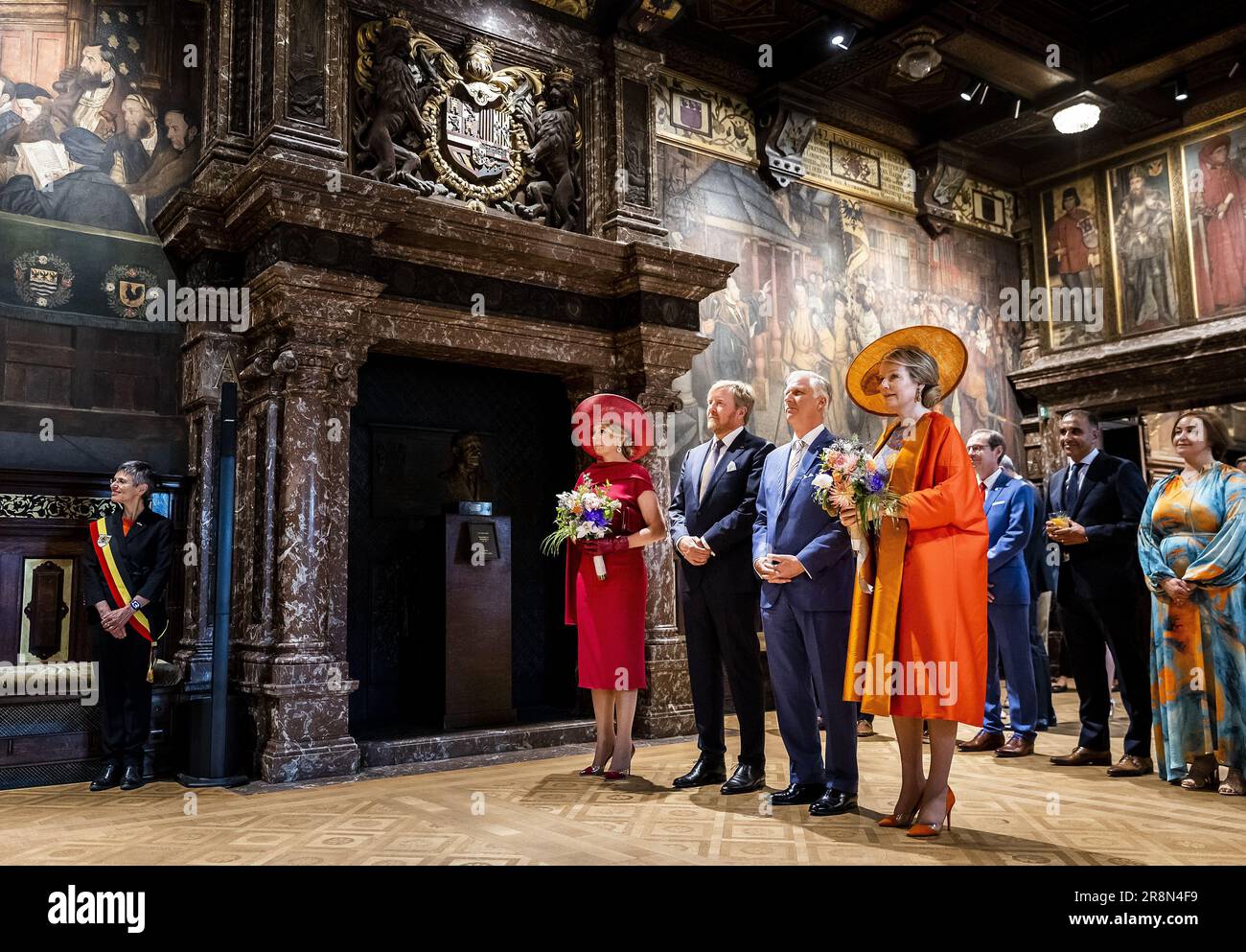 ANTWERP - 22/06/2023, King Willem-Alexander and Queen Maxima and the Belgian King Philippe and ...