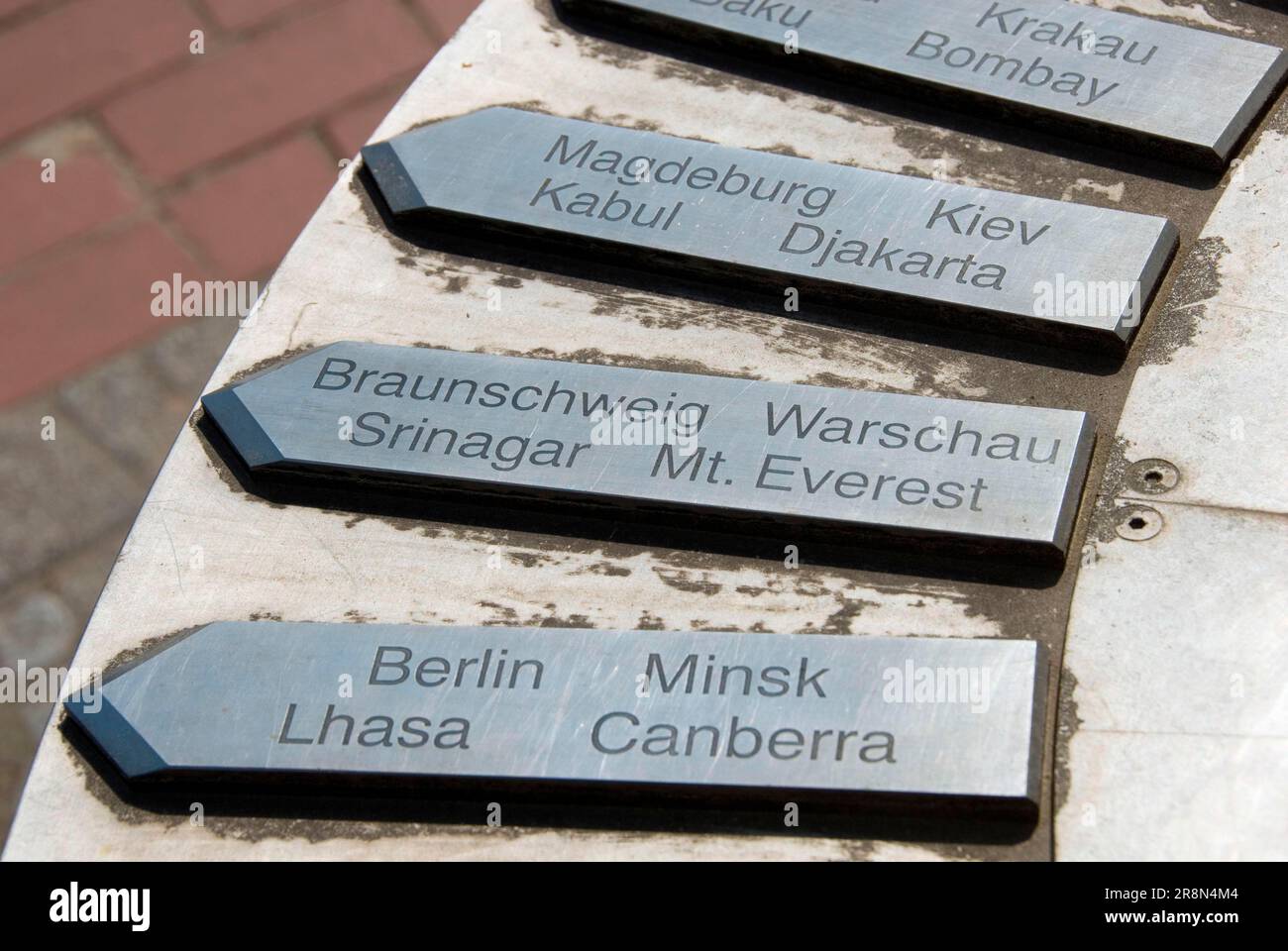 Helix orientation arrows, Wennigsen, Lower Saxony, Germany, double ...