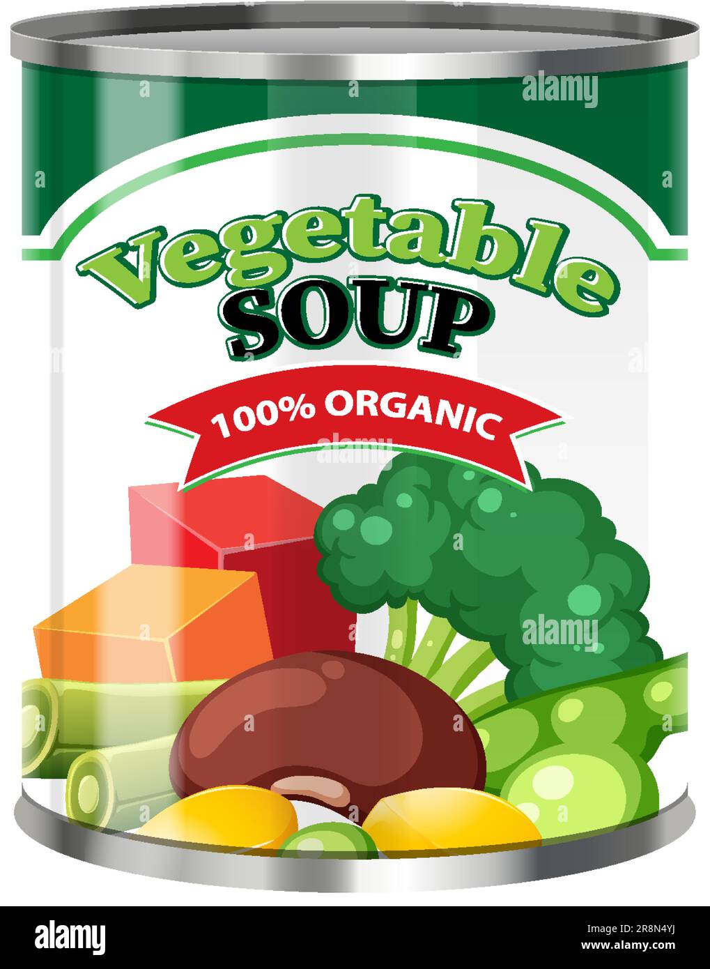 Vegetable Soup in Food Can Vector illustration Stock Vector Image & Art ...