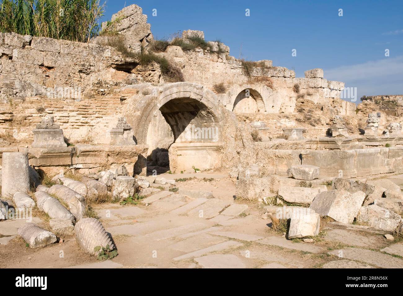 Entrance to the Roman Baths, Perge, Turkey Stock Photo - Alamy