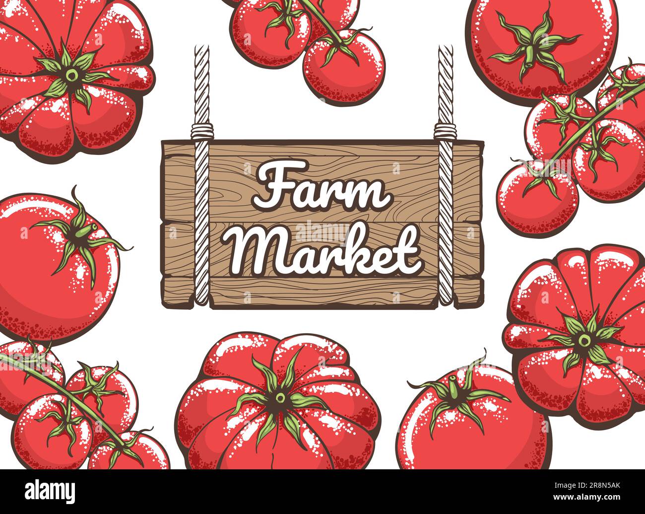 Tomatoes farm market design template Stock Vector Image & Art - Alamy