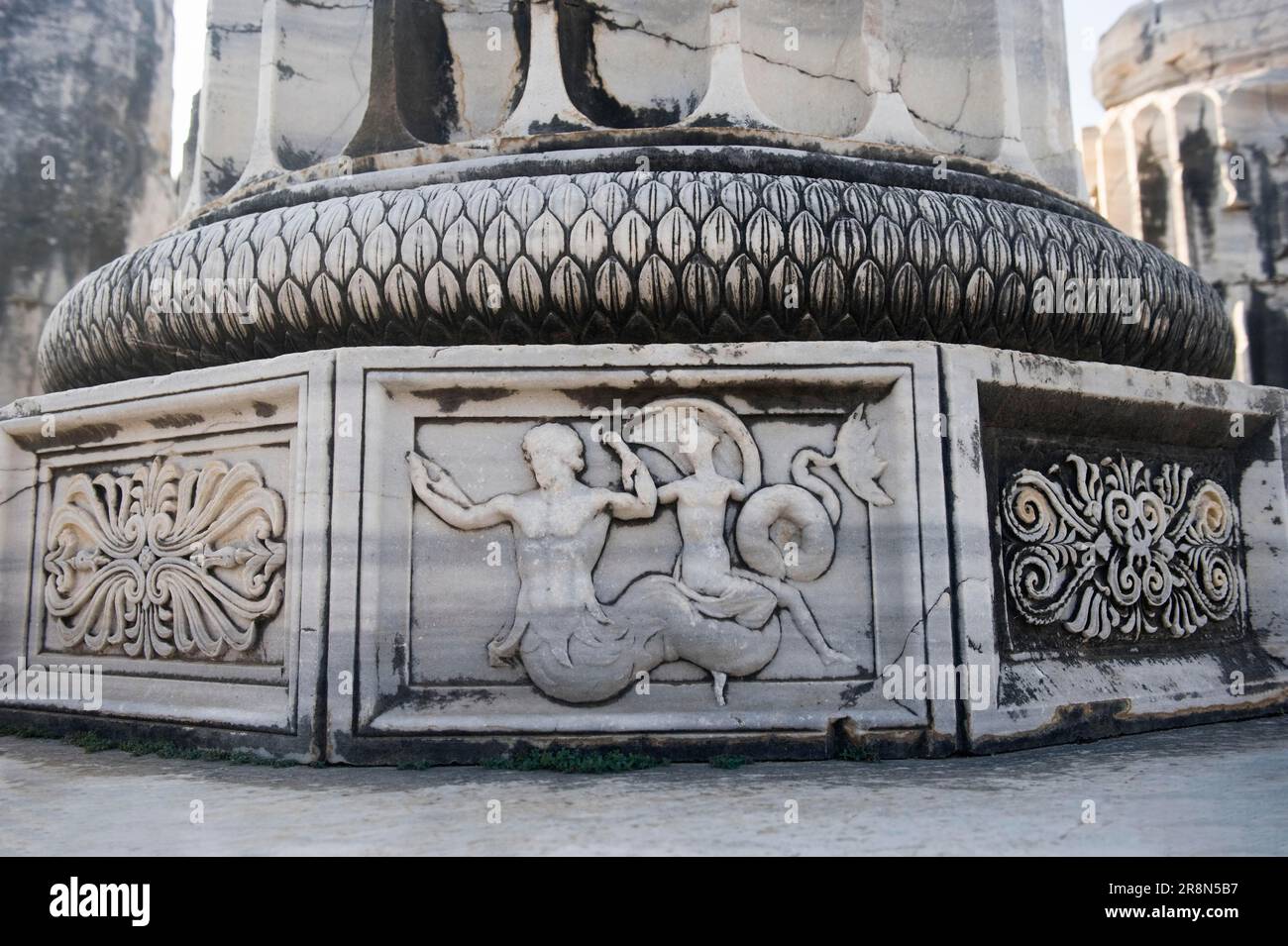 Decoration of a column base, Didyma, Turkey, Temple of Apollo, Temple ...