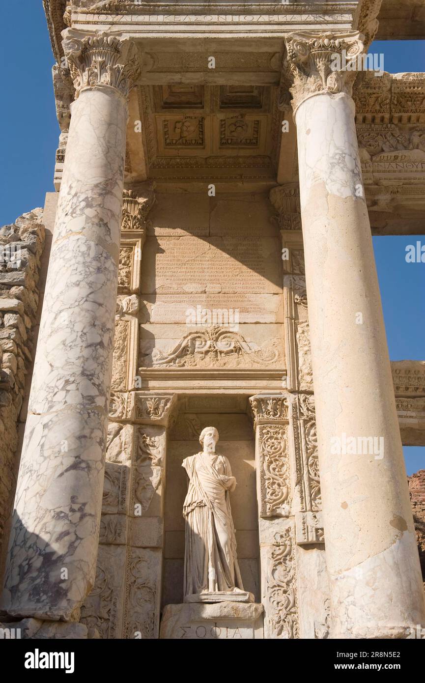 Celsus Library, Statue of Sophia, Ephesus, Turkey Stock Photo - Alamy