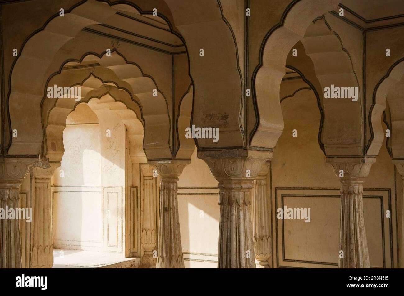Colonnade of the Sattais Katcheri, Amber Fort, Jaipur, Rajasthan, India ...