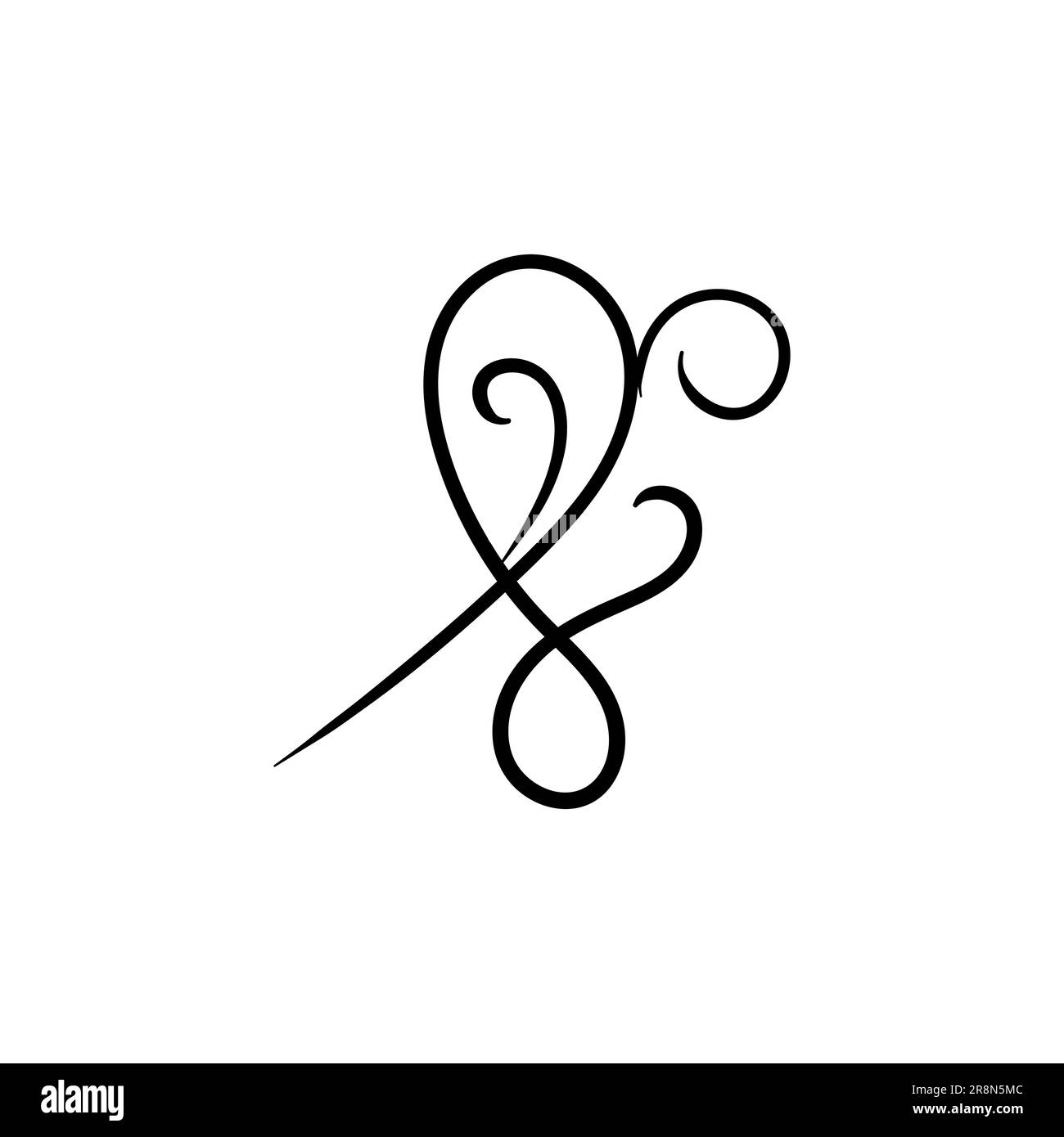 Swirl ornament stroke hand drawn. Ornamental curls with pen, swirls ...