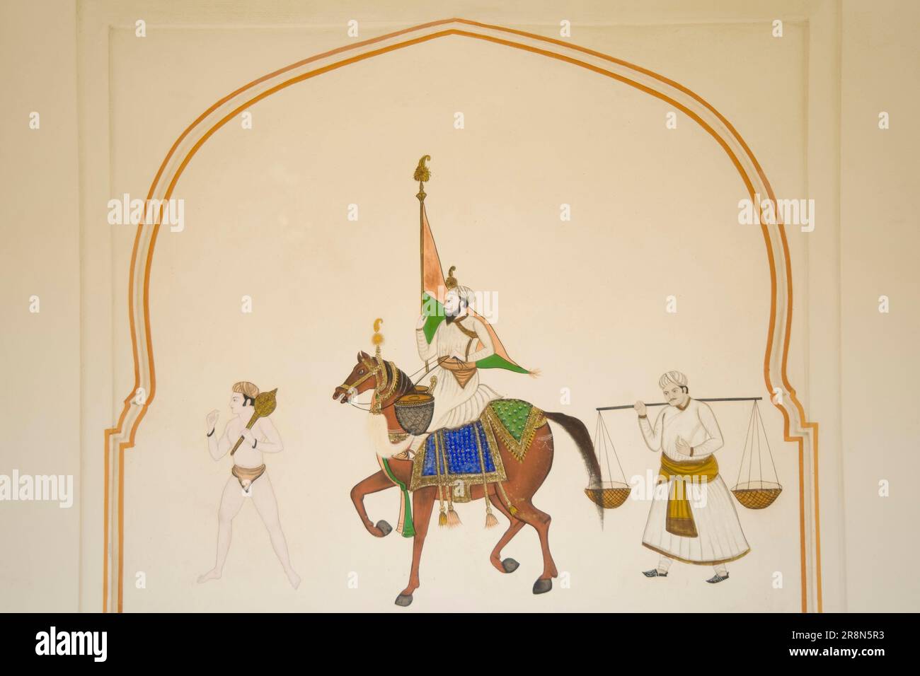 Rajput mural, Jaipur, Rajasthan, India, fresco Stock Photo - Alamy