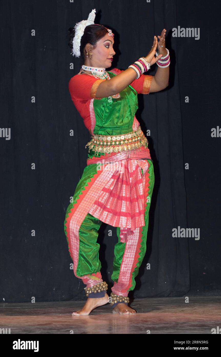 Dancer in traditional dress, folklore event, Delhi, India Stock Photo ...