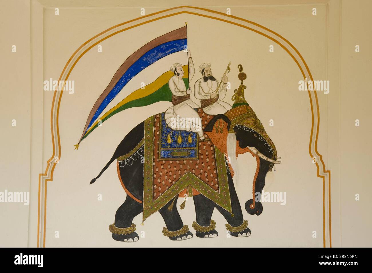 Rajput mural, Jaipur, Rajasthan, India, fresco Stock Photo - Alamy