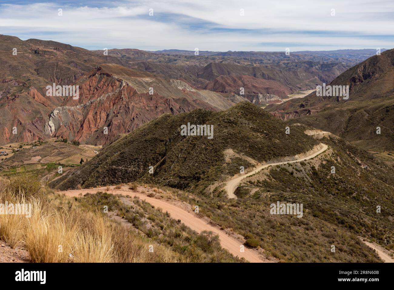 Colorful mountain landscape in the remote Bolivian Andes between ...