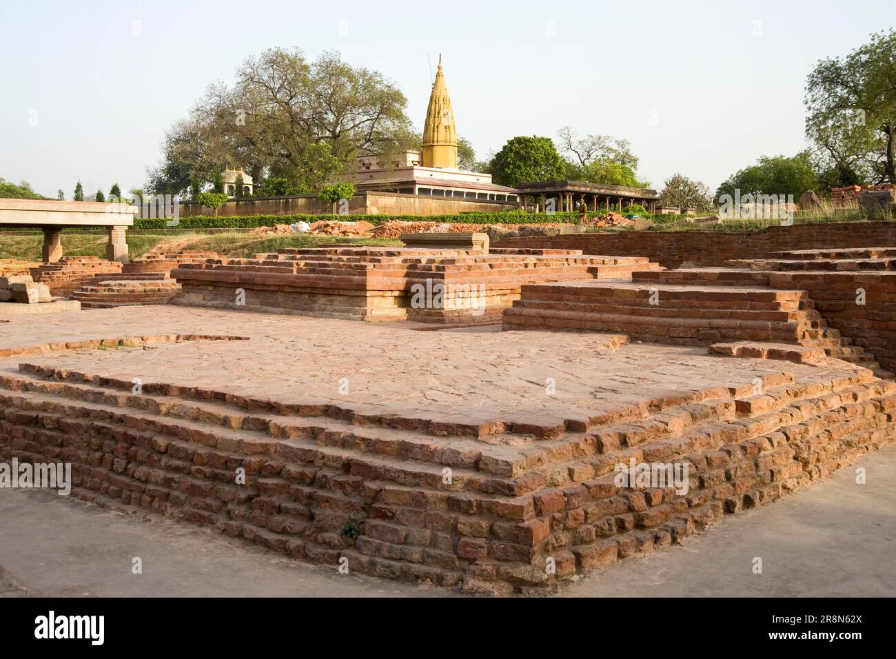 Remains of Mulgandha Kuti Temple, Isipatana deer park, Sarnath, Uttar ...