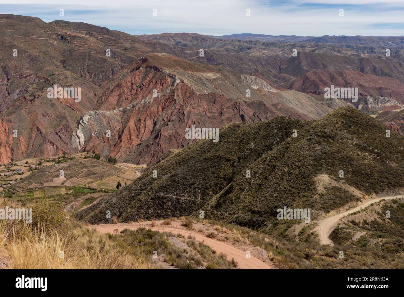 Colorful mountain landscape in the remote Bolivian Andes between ...