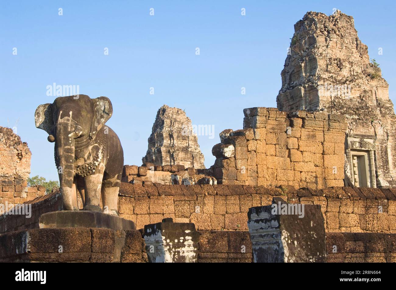 Stone Elephant, Eastern Mebon Temple, Angkor, Siem Reap, Cambodia Stock ...