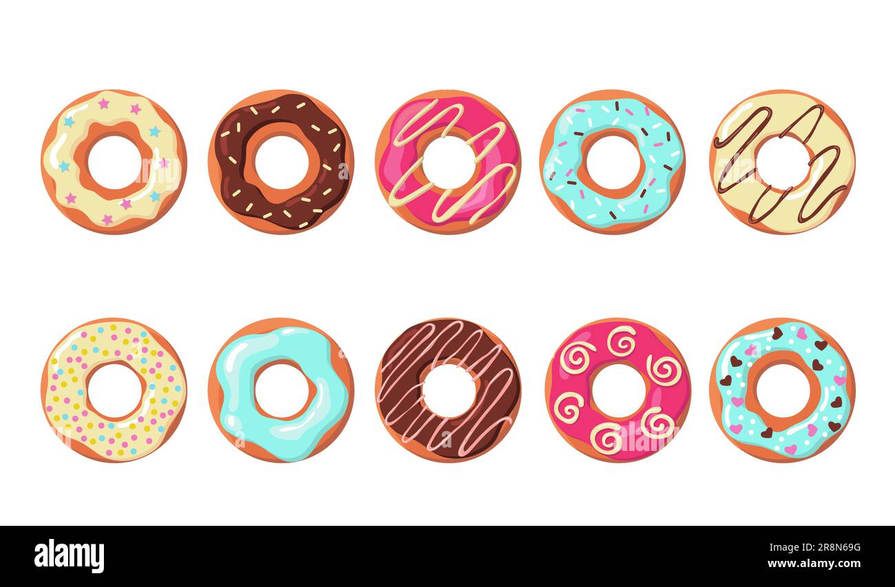 Colorful donuts set Stock Vector Image & Art - Alamy