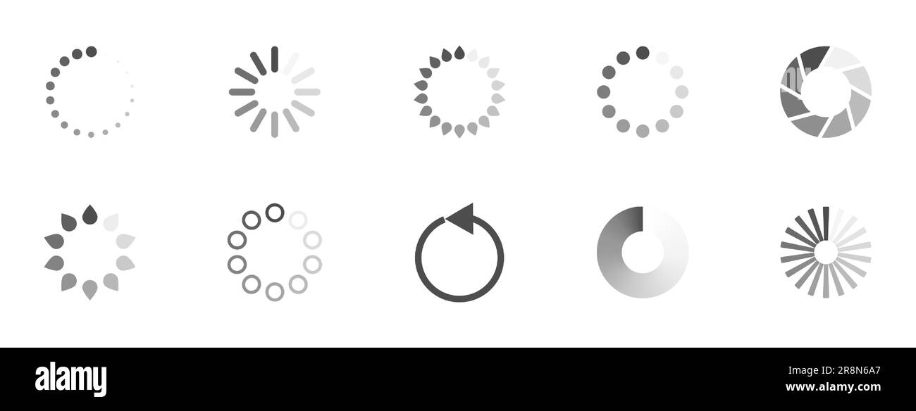 Download sign set. Load icons set. Load system. Data load. Loading bar ...