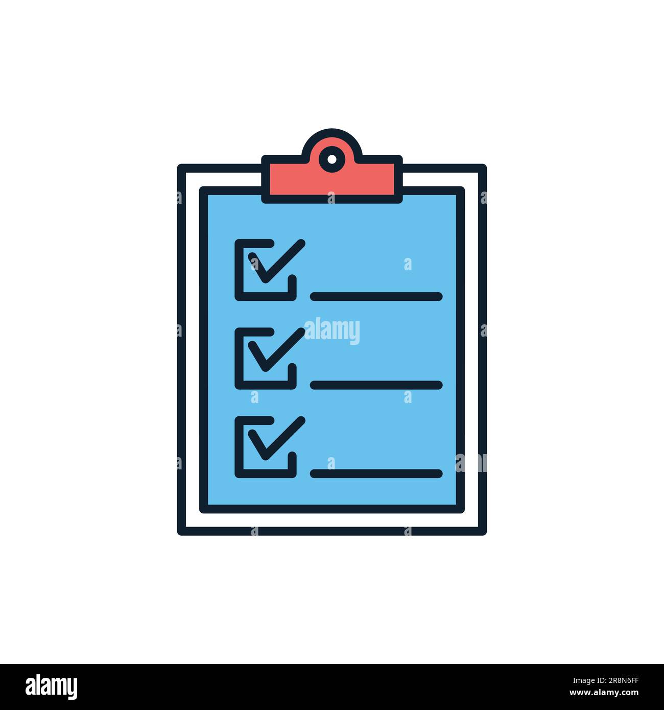 Clipboard related vector line icon. Task planning linear icon ...