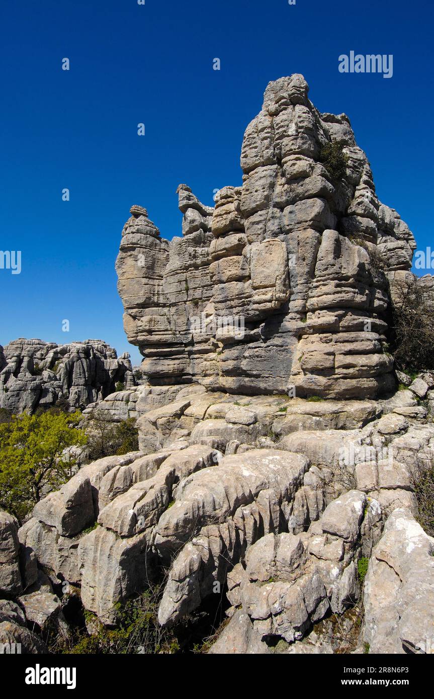 Jurassic limestones, El Torcal de Antequera Natural Park, Malaga ...