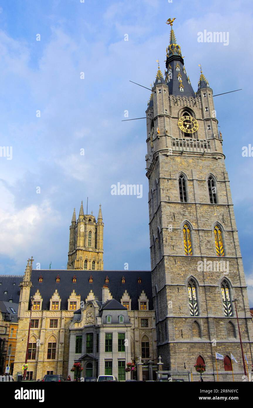 Cloth Hall and Belfry, Ghent, East Flanders, Flanders, Belgium, Sheet ...