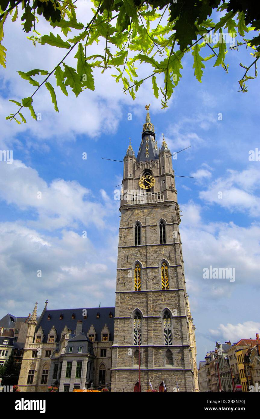 Cloth Hall and Belfry, Ghent, East Flanders, Flanders, Belgium, Sheet ...
