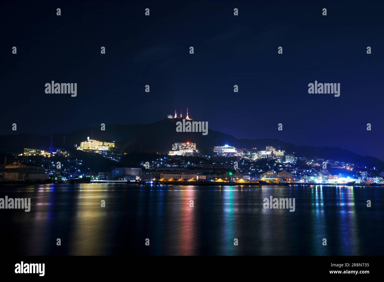 Night View of Nagasaki Port and Mt. Inasa Stock Photo - Alamy