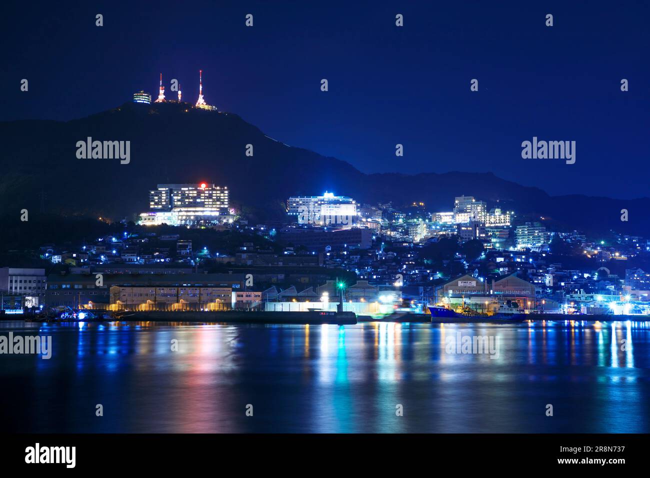 Night View of Nagasaki Port and Mt. Inasa Stock Photo - Alamy