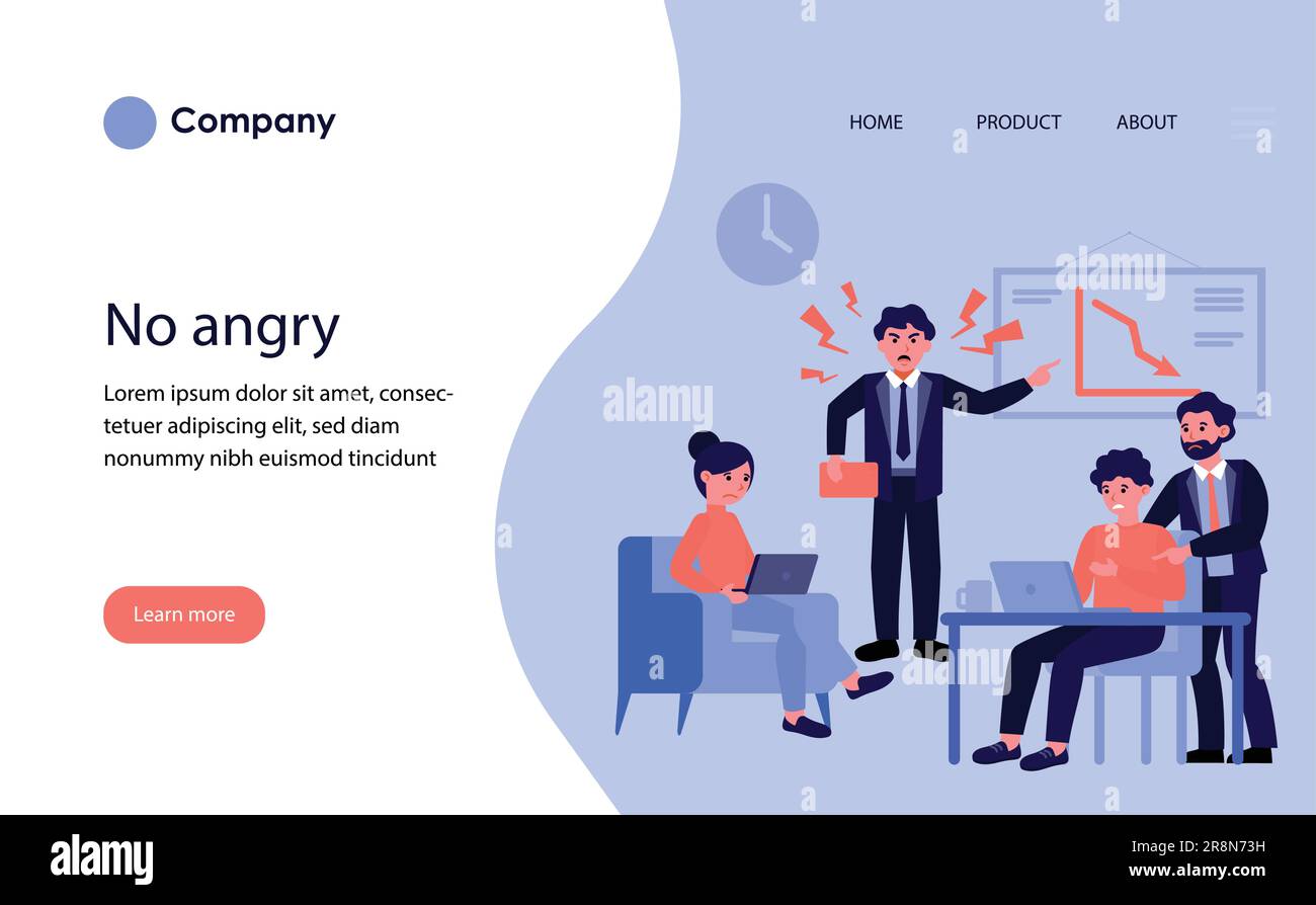 Furious team leader scolding employees [Converted] Stock Vector Image ...