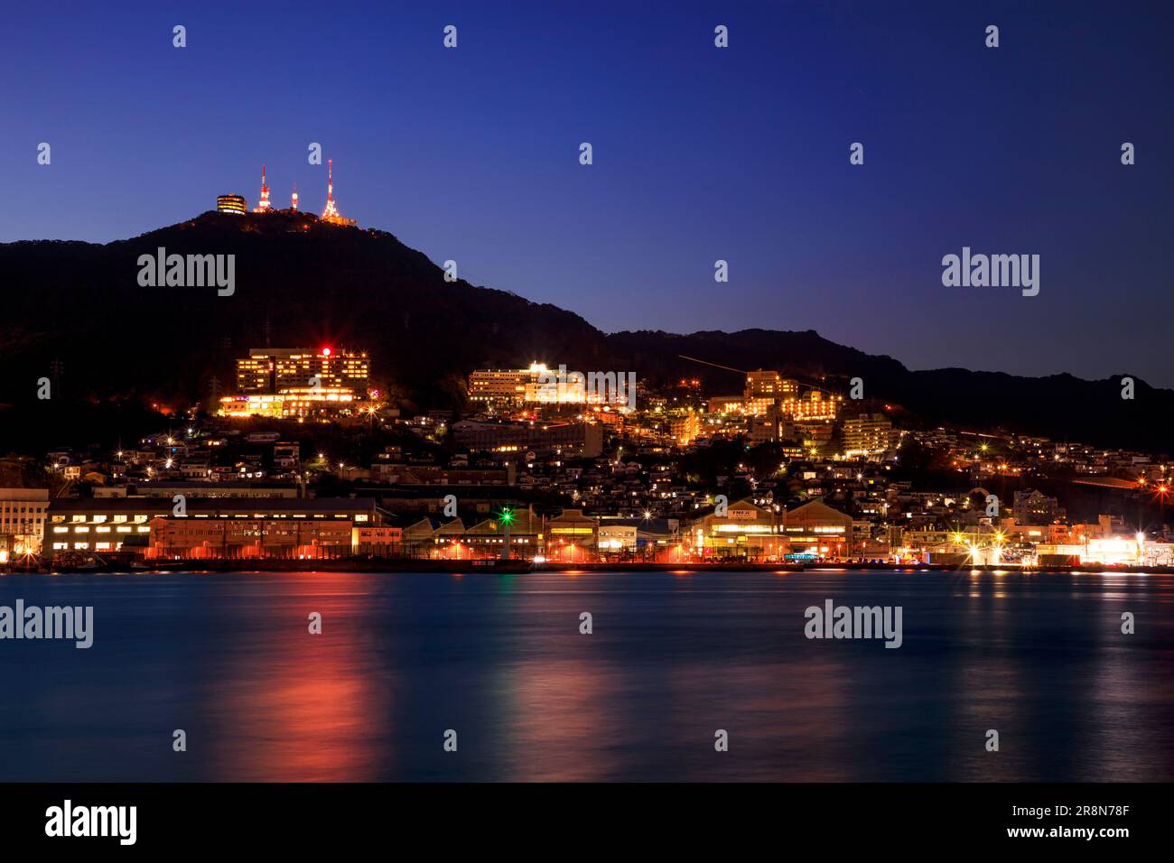 Night View of Nagasaki Port and Mt. Inasa Stock Photo - Alamy