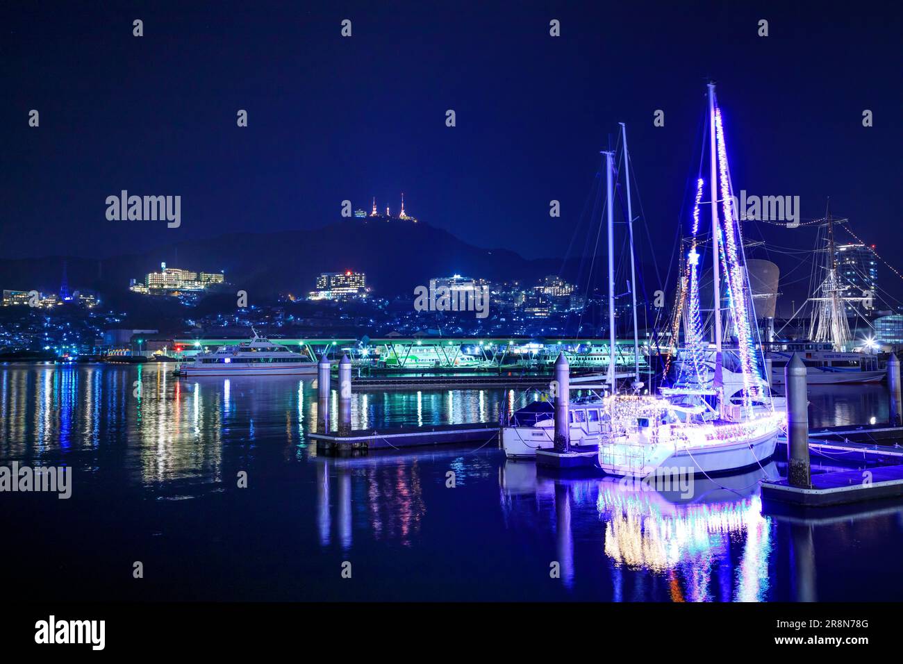 Night View of Nagasaki Port and Mt. Inasa Stock Photo - Alamy