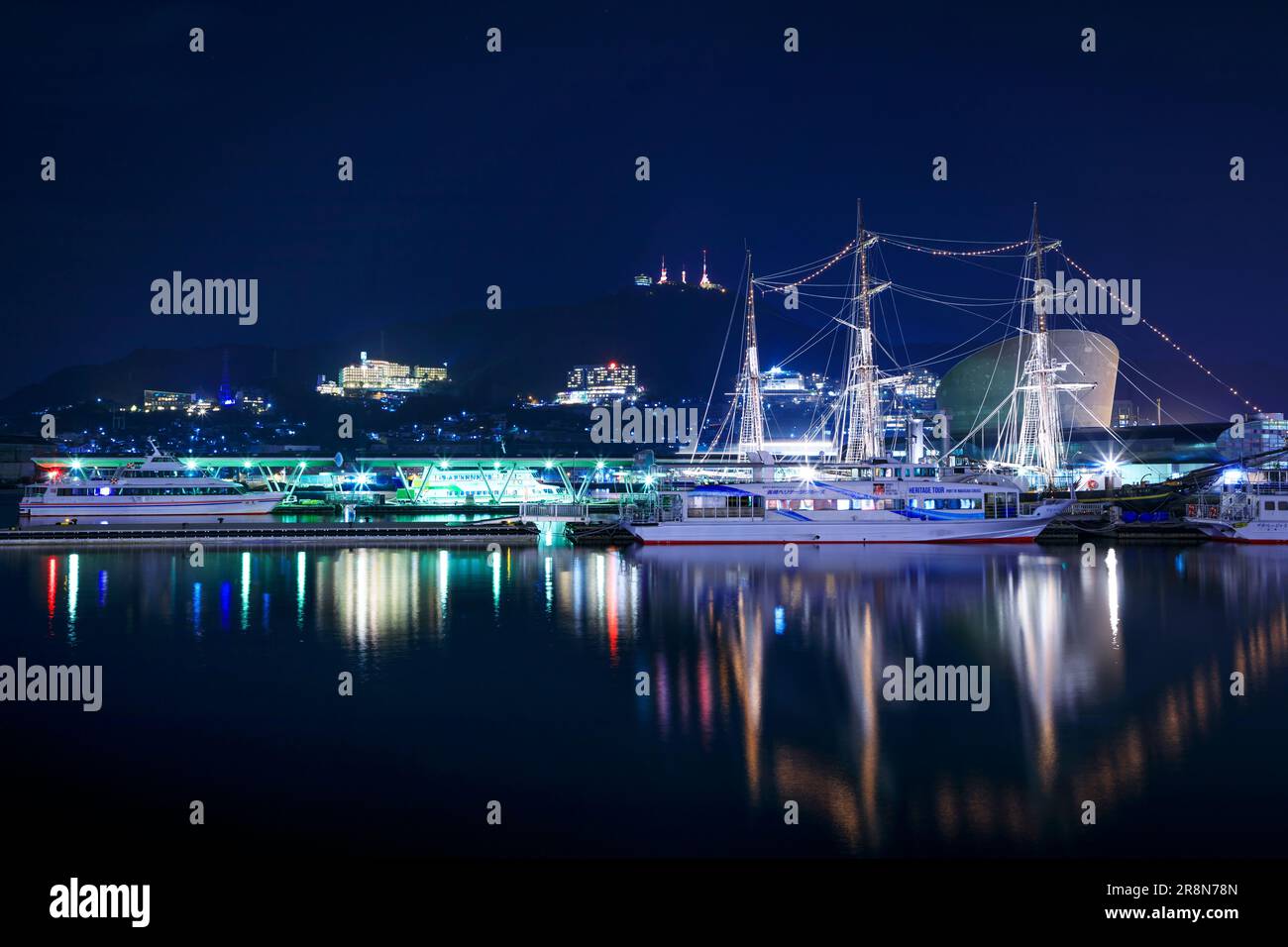 Night View of Nagasaki Port and Mt. Inasa Stock Photo - Alamy