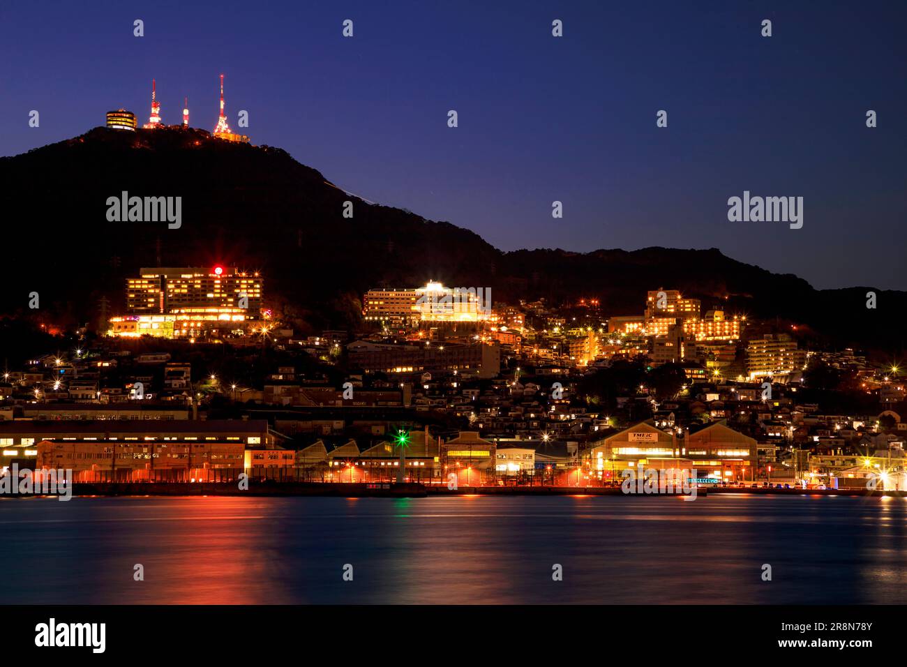 Night View of Nagasaki Port and Mt. Inasa Stock Photo - Alamy
