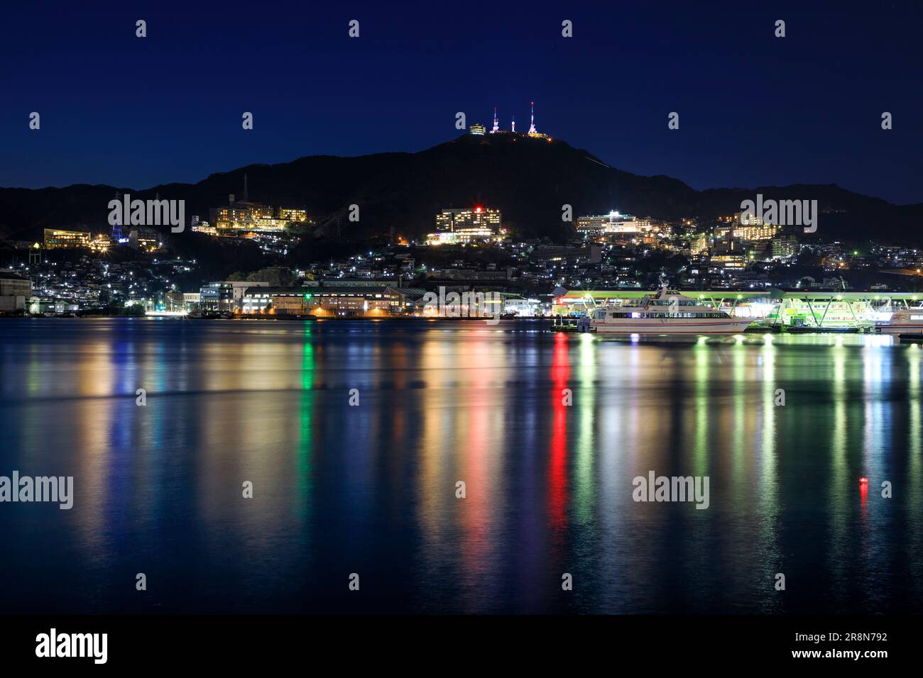 Night View of Nagasaki Port and Mt. Inasa Stock Photo - Alamy