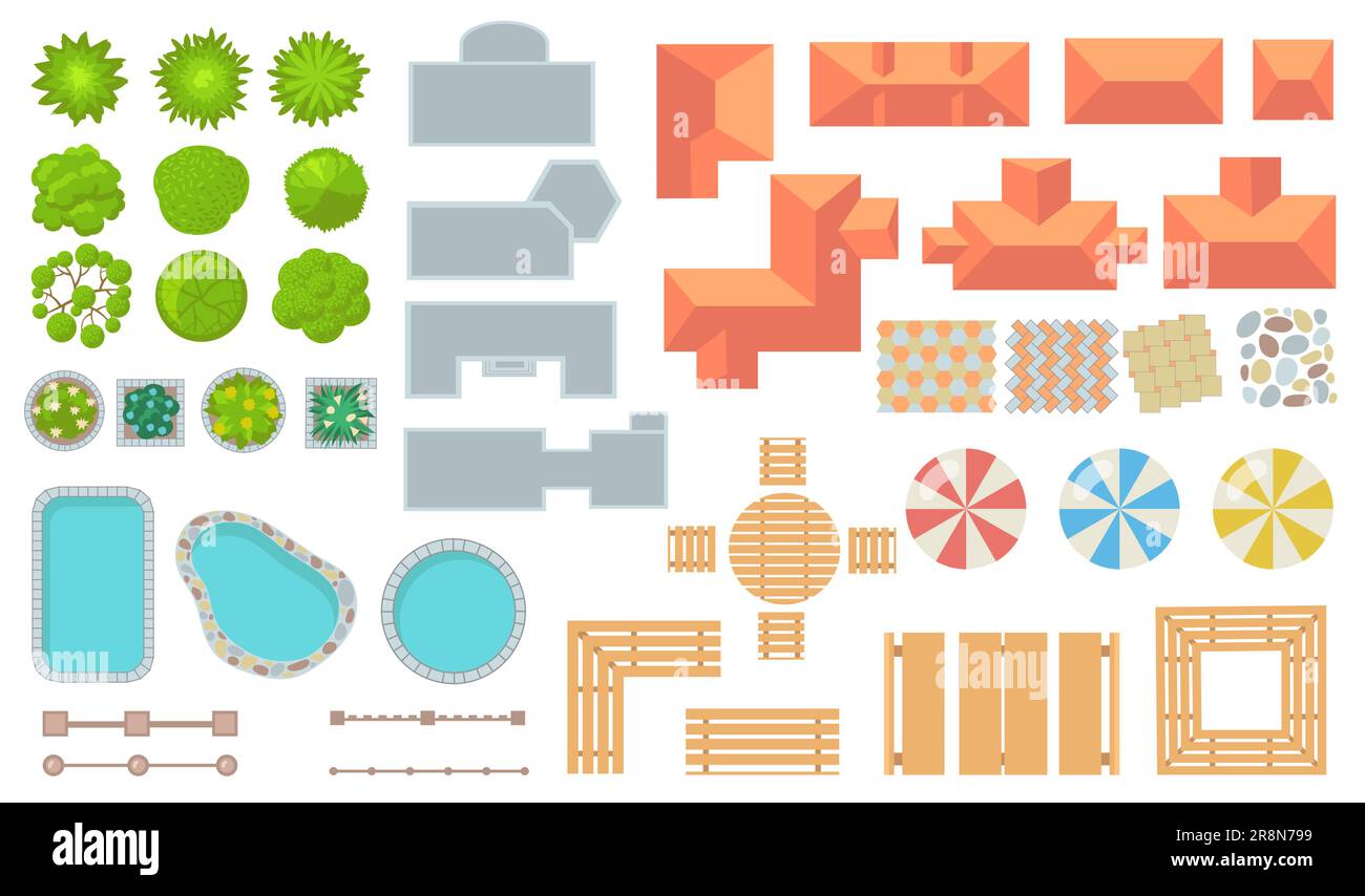 Aerial map view park Cut Out Stock Images & Pictures - Alamy