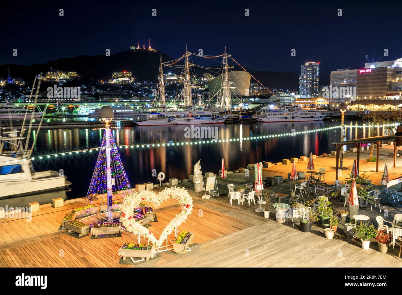 Night View of Nagasaki Port and Mt. Inasa Stock Photo - Alamy