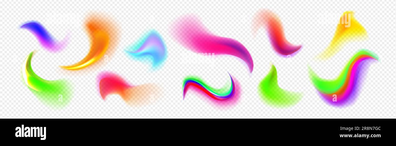 Abstract brushes with blurred gradient colors. Fluid spots, soft ...