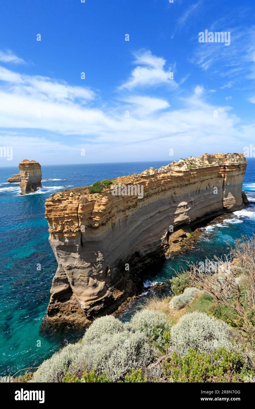 Rocky coast, Great Ocean Road, Port Campbell National Park, Victoria ...