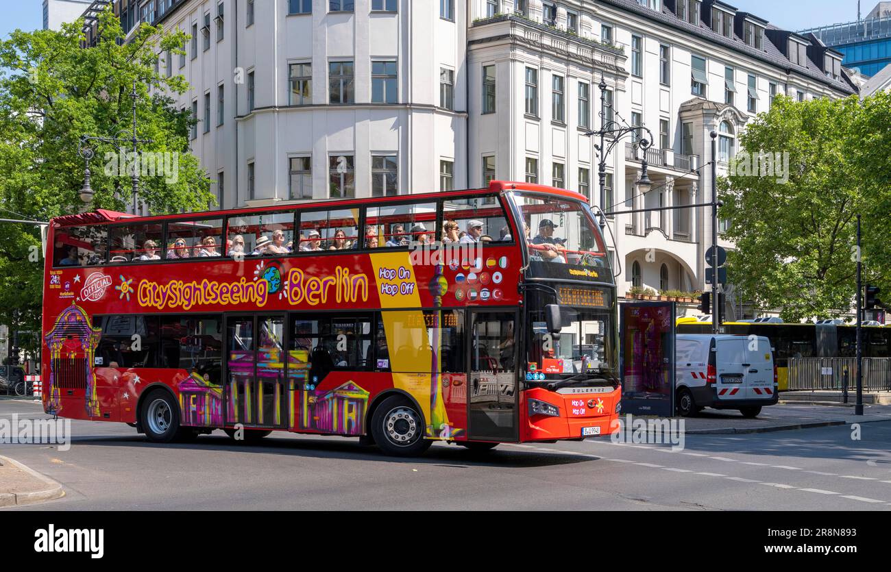 Red Sightseeing Bus, Kurfuerstendamm, Berlin, Germany Stock Photo - Alamy